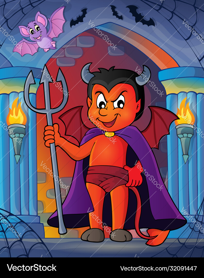 Little devil theme image 2 Royalty Free Vector Image