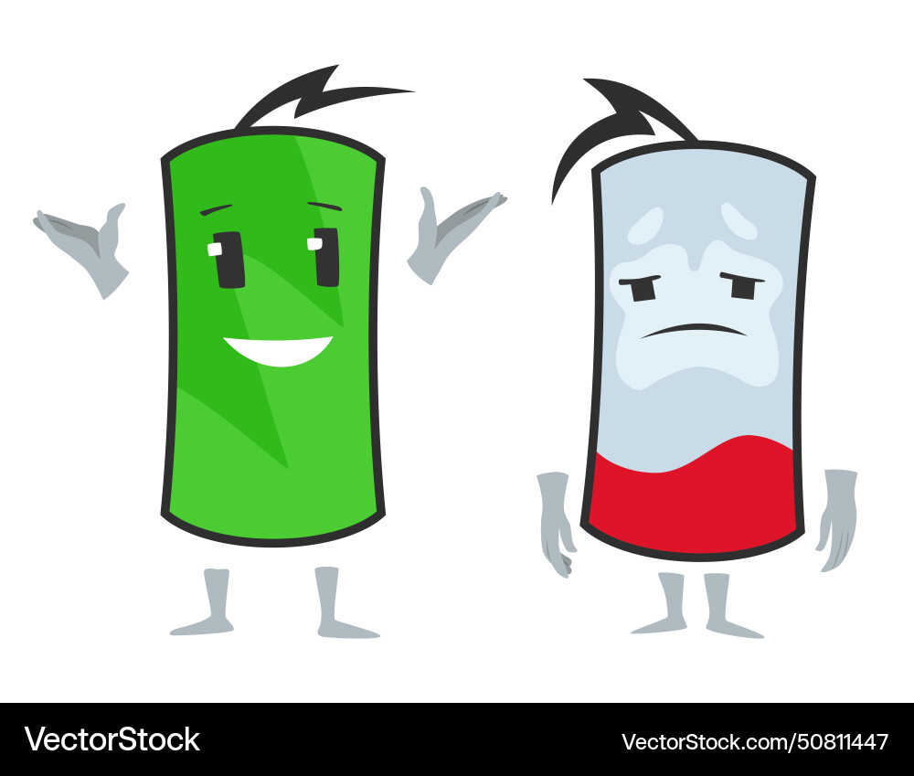 Low battery and full charge Royalty Free Vector Image