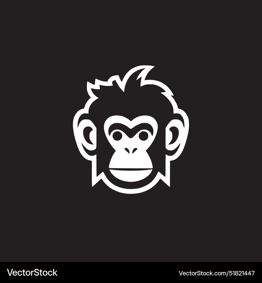 Monkey - black and white isolated icon Royalty Free Vector