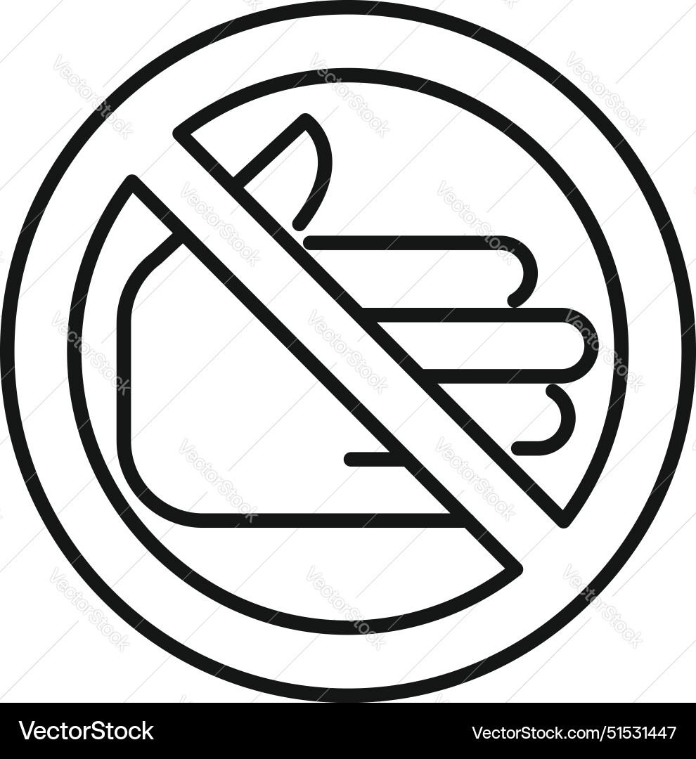 No food allowed sign keeping area clean Royalty Free Vector