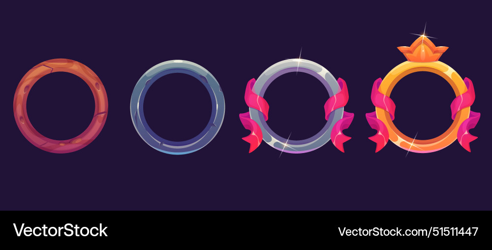 Rank avatar frame fantasy game ui button icon Vector Image