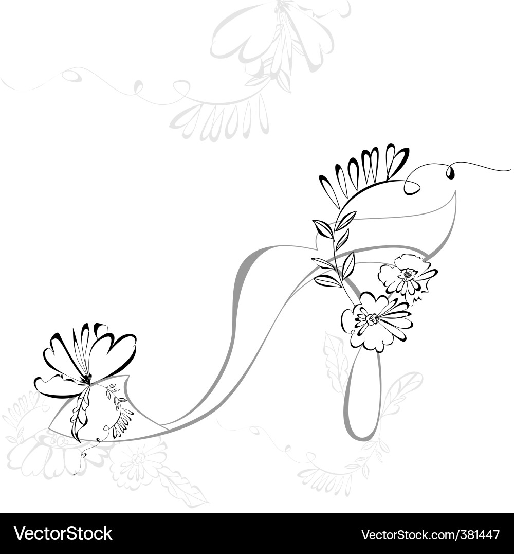 Stylized shoe silhouette Royalty Free Vector Image