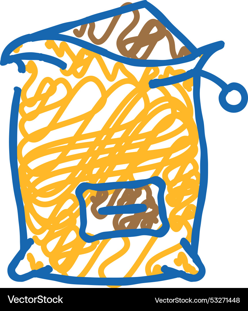 Bag compost icon doodle Royalty Free Vector Image