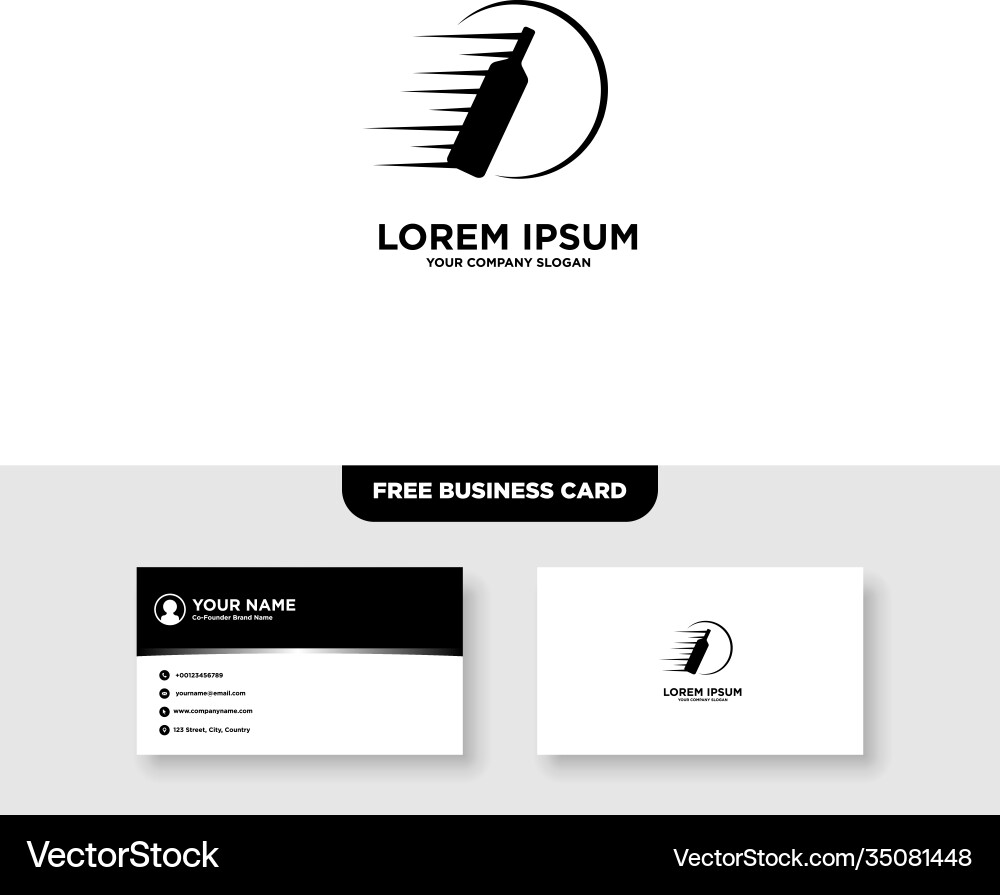 Bar speed logo and business card template Vector Image