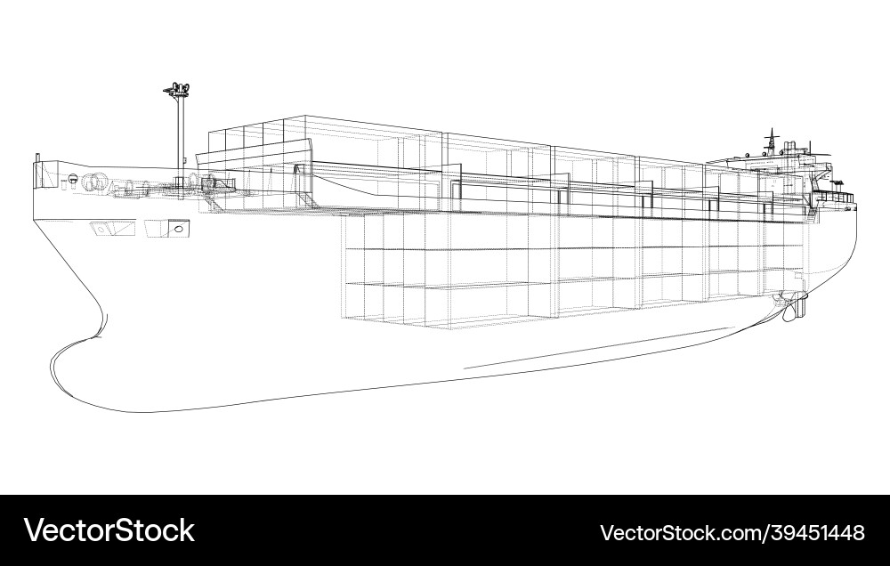 Cargo ship with containers Royalty Free Vector Image