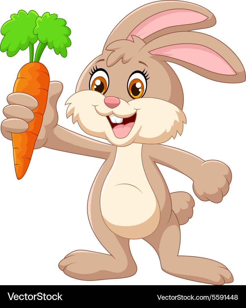 Cartoon Rabbit with Carrot Royalty Free Vector Image