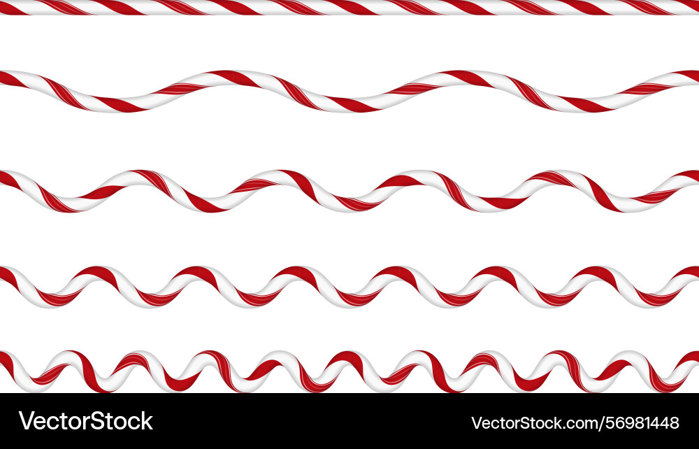 Christmas candy cane straight and wave lines from Vector Image
