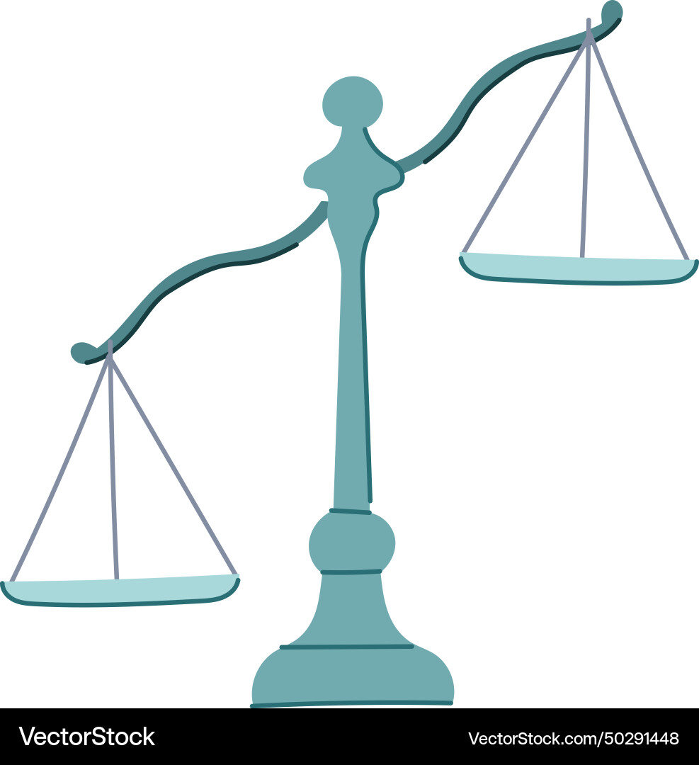 Compare balance scale cartoon Royalty Free Vector Image