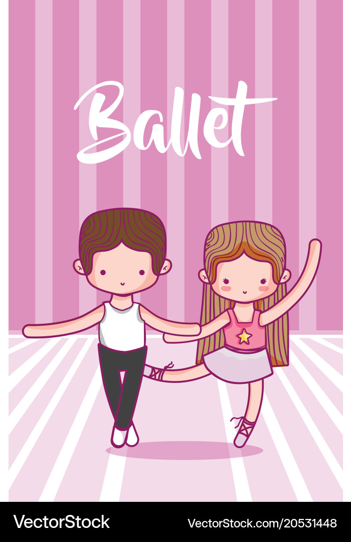 Cute ballet dancers cartoons Royalty Free Vector Image