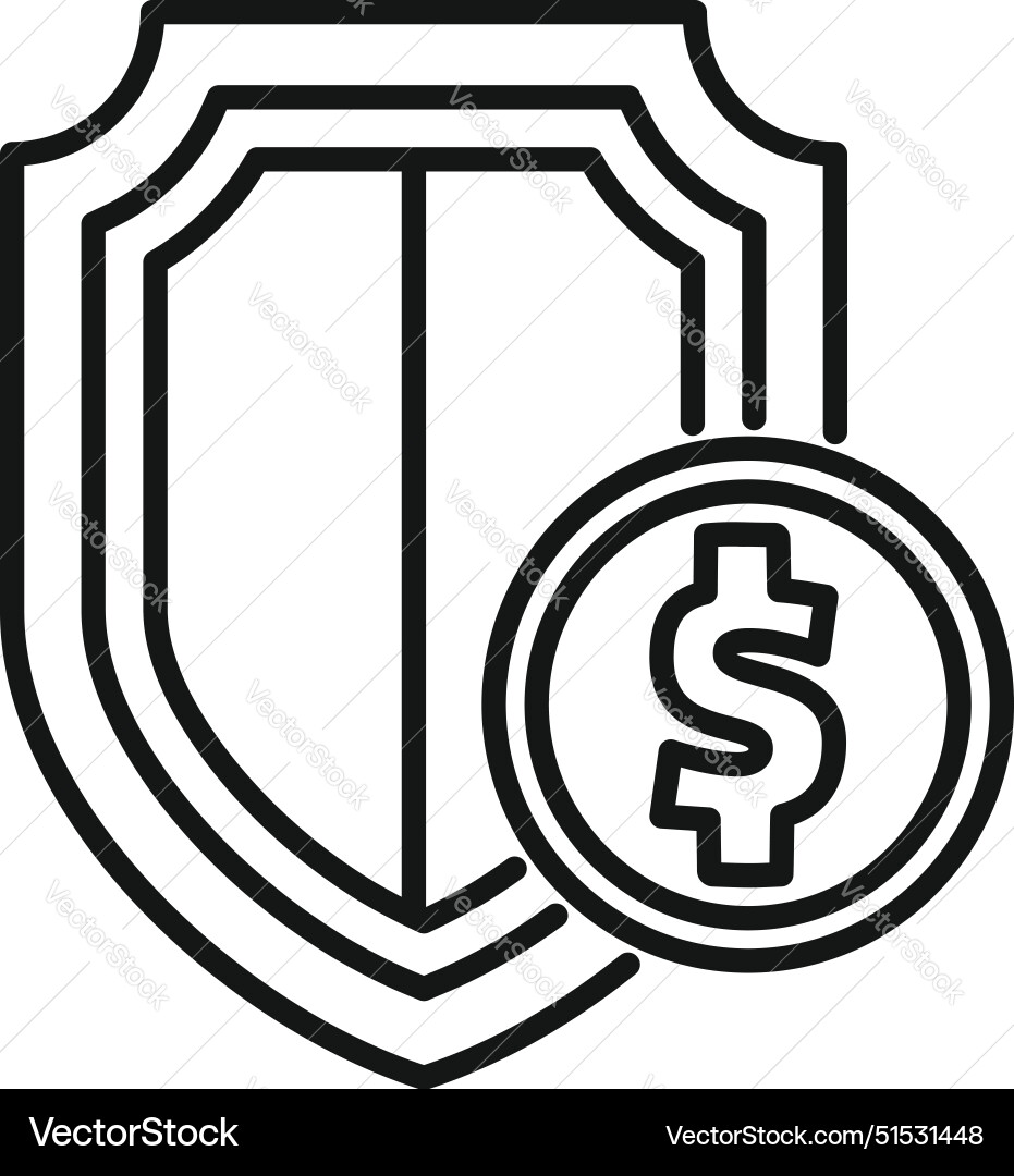 Financial security shield protection icon Vector Image