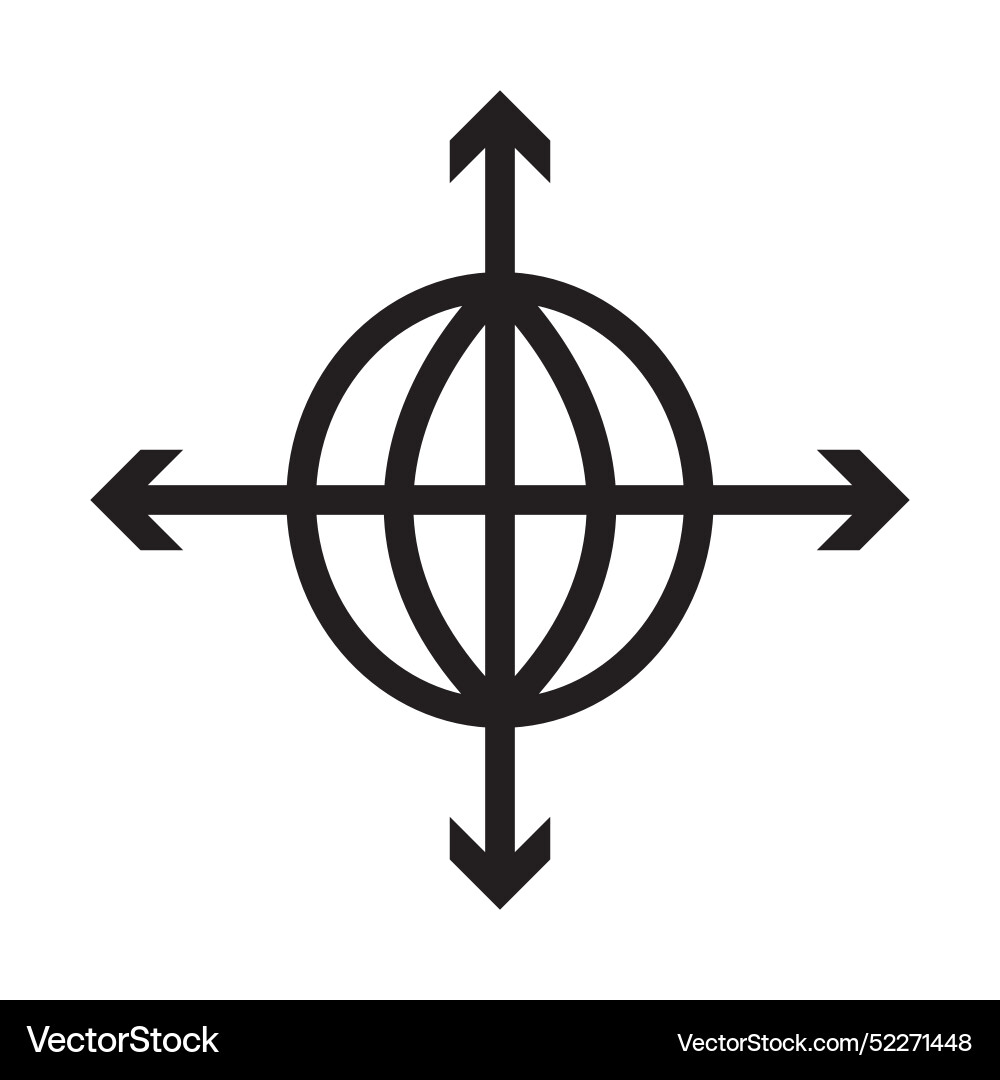 Globalization icon 2 black line art logo Vector Image