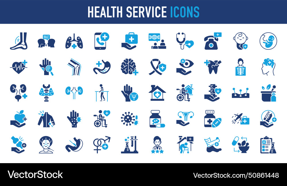 Health service icon set Royalty Free Vector Image