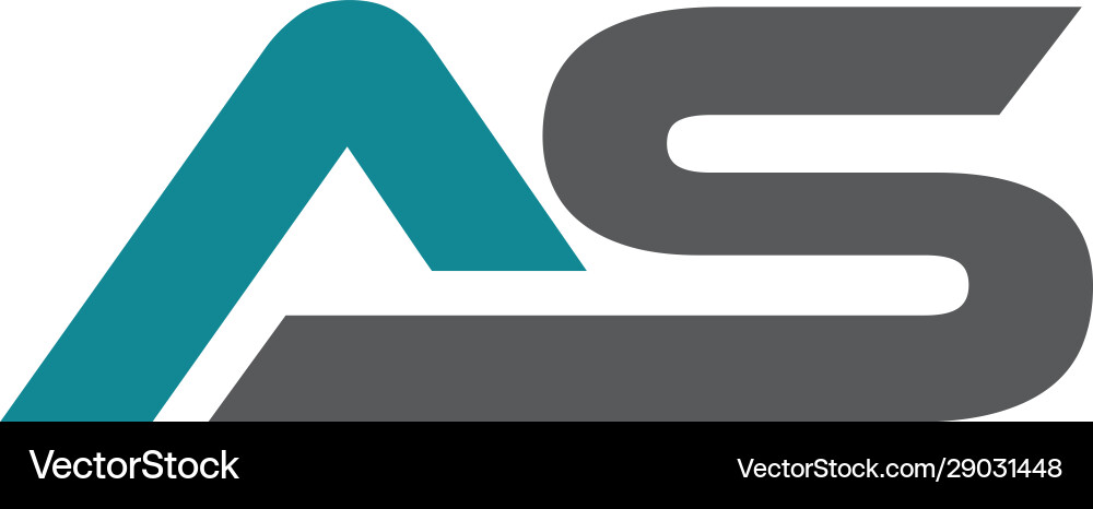 Initial as logo bold template Royalty Free Vector Image