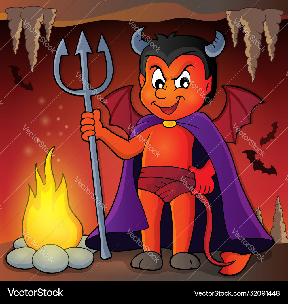 Little devil theme image 3 Royalty Free Vector Image