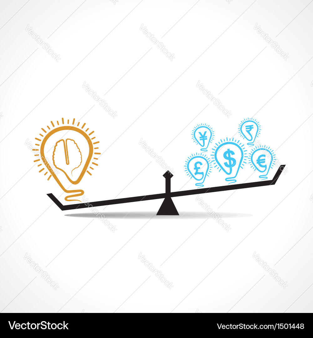 Mind is more valuable than money concept Vector Image