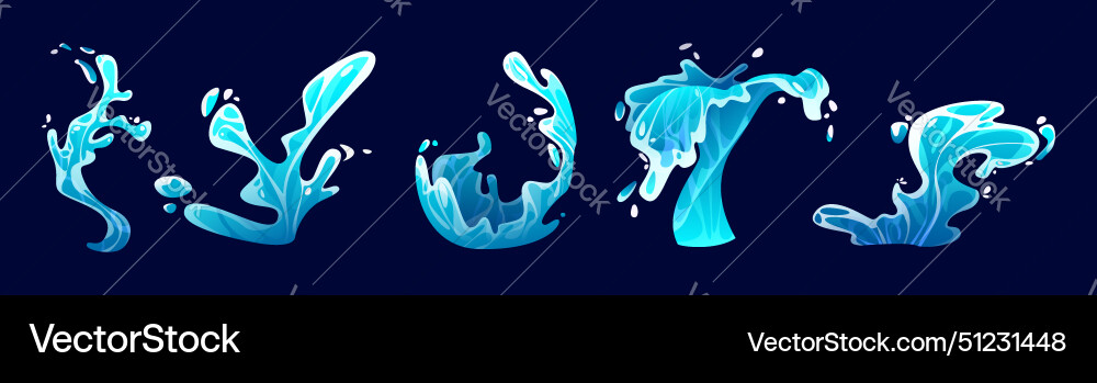 Ocean water wave splash sea surf cartoon Vector Image