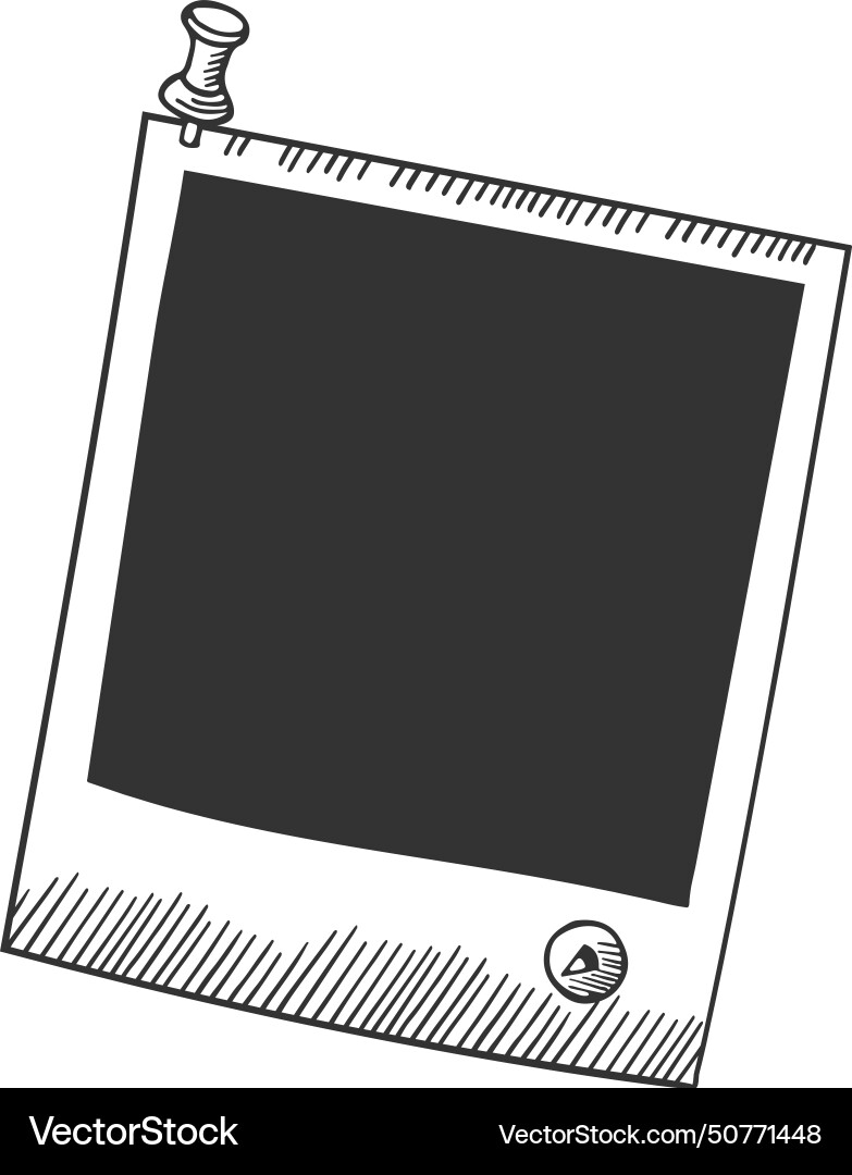 Photo card attach doodle picture frame template Vector Image
