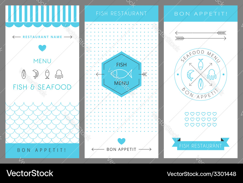 Seafood Restaurant Menu Template Royalty Free Vector Image