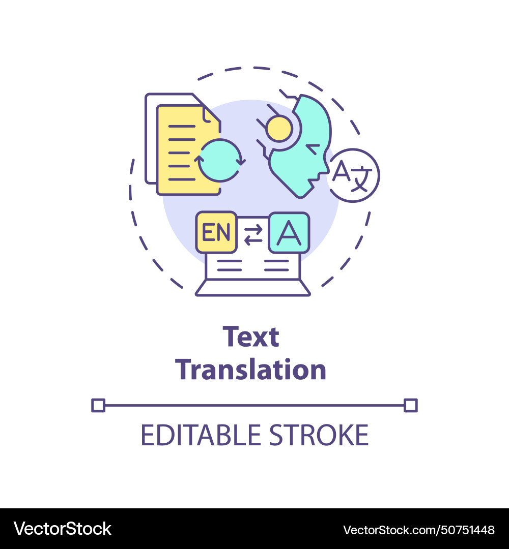 Text translation multi color concept icon Vector Image