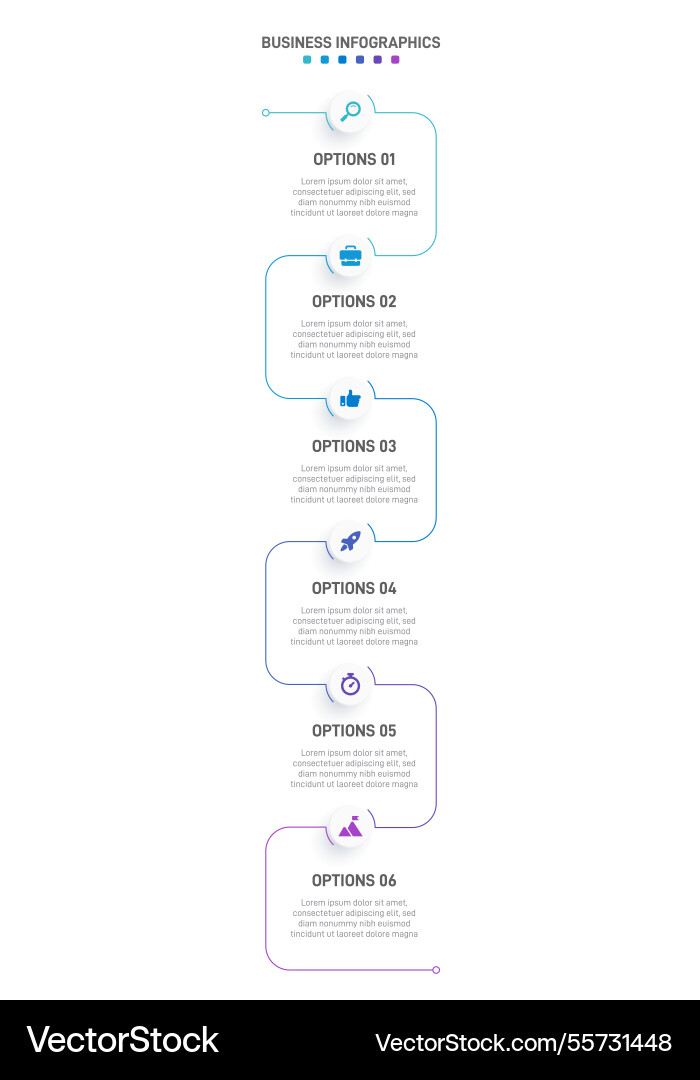 Vertical progress bar featuring 6 arrow-shaped Vector Image