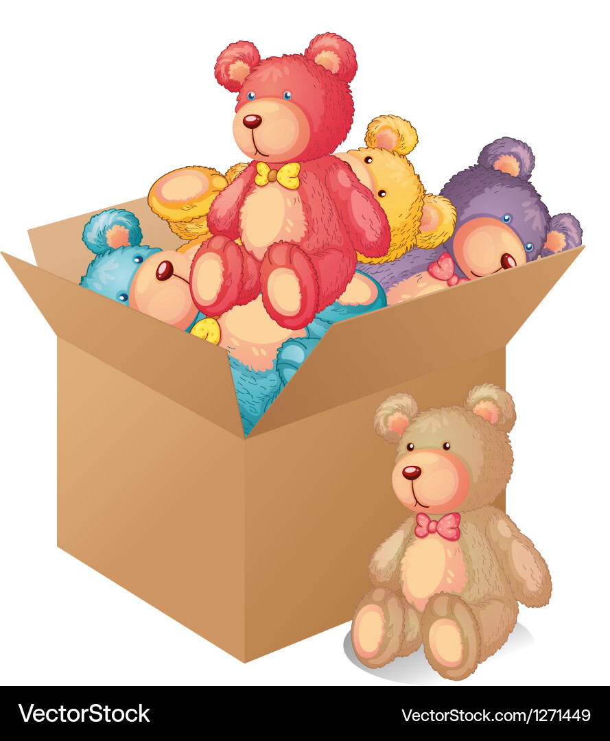 A box full of toys Royalty Free Vector Image - VectorStock