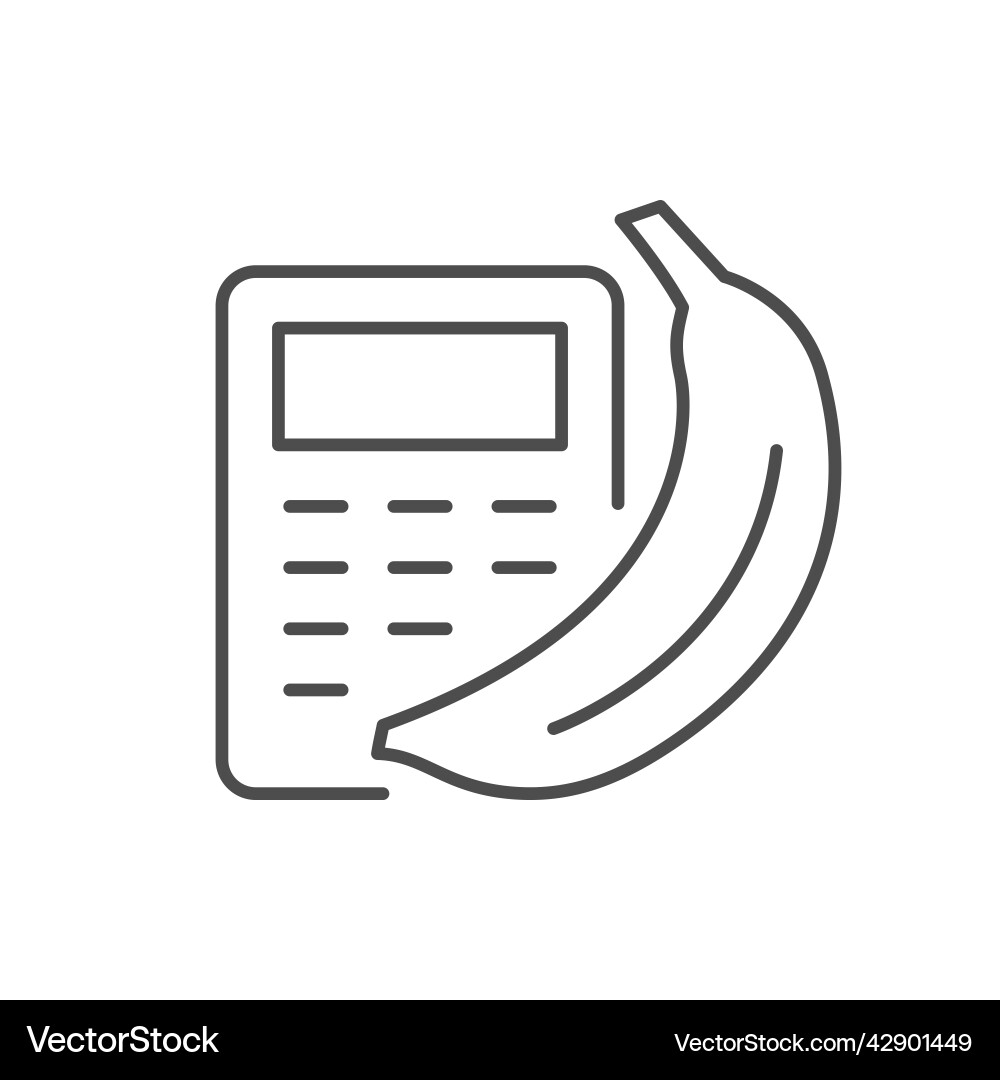 Calorie counting line outline icon Royalty Free Vector Image