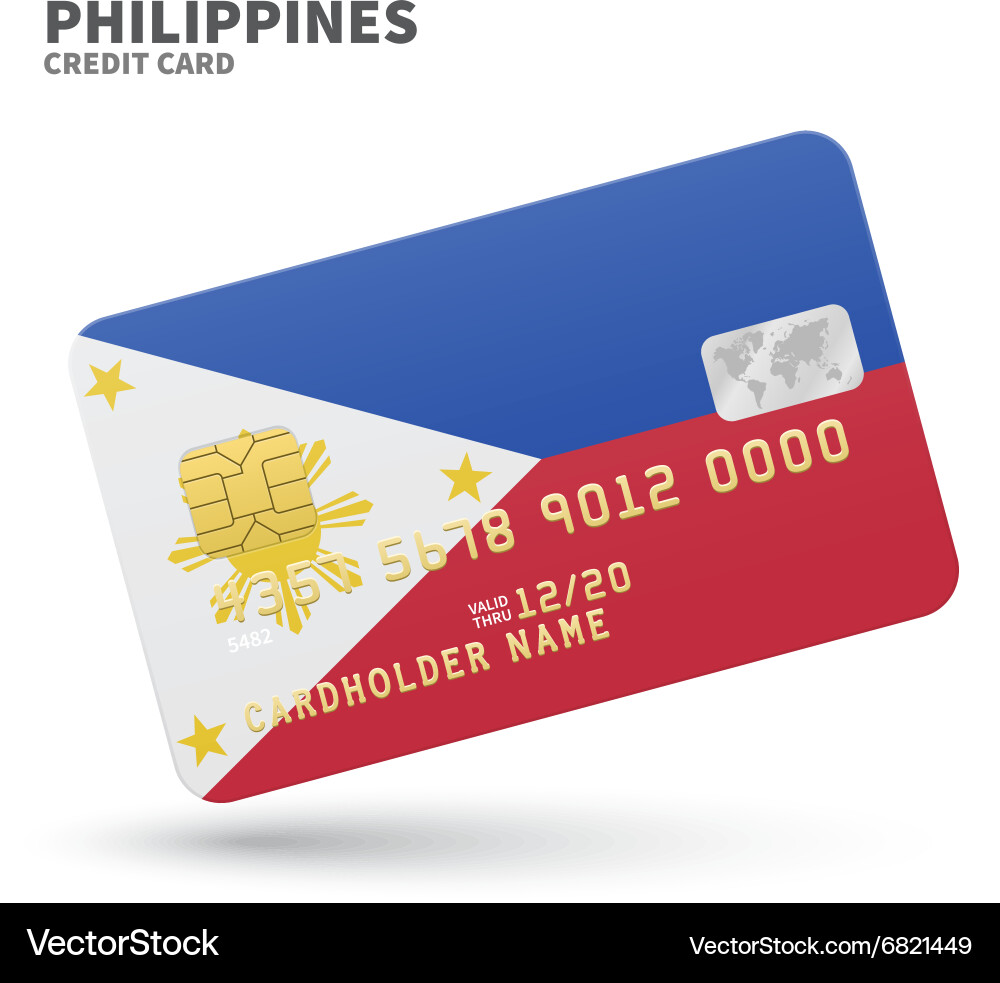 Credit card with philippines flag background Vector Image