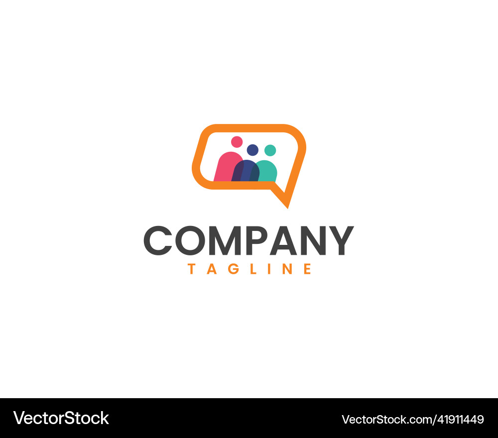 Family chat logo template people Royalty Free Vector Image
