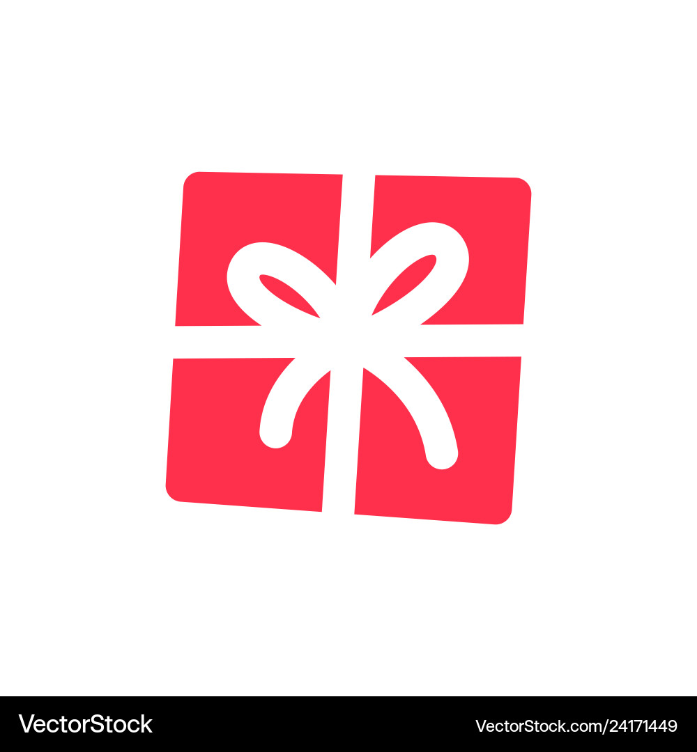Gift icon solid logo download Royalty Free Vector Image
