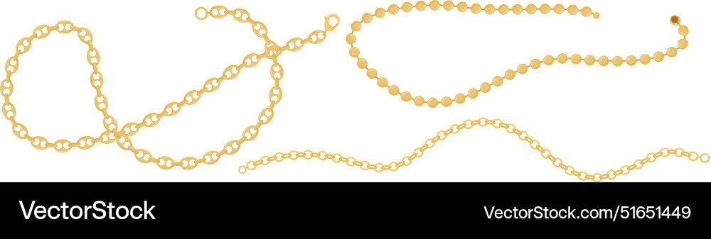 Golden chain jewelry design isolated white Vector Image