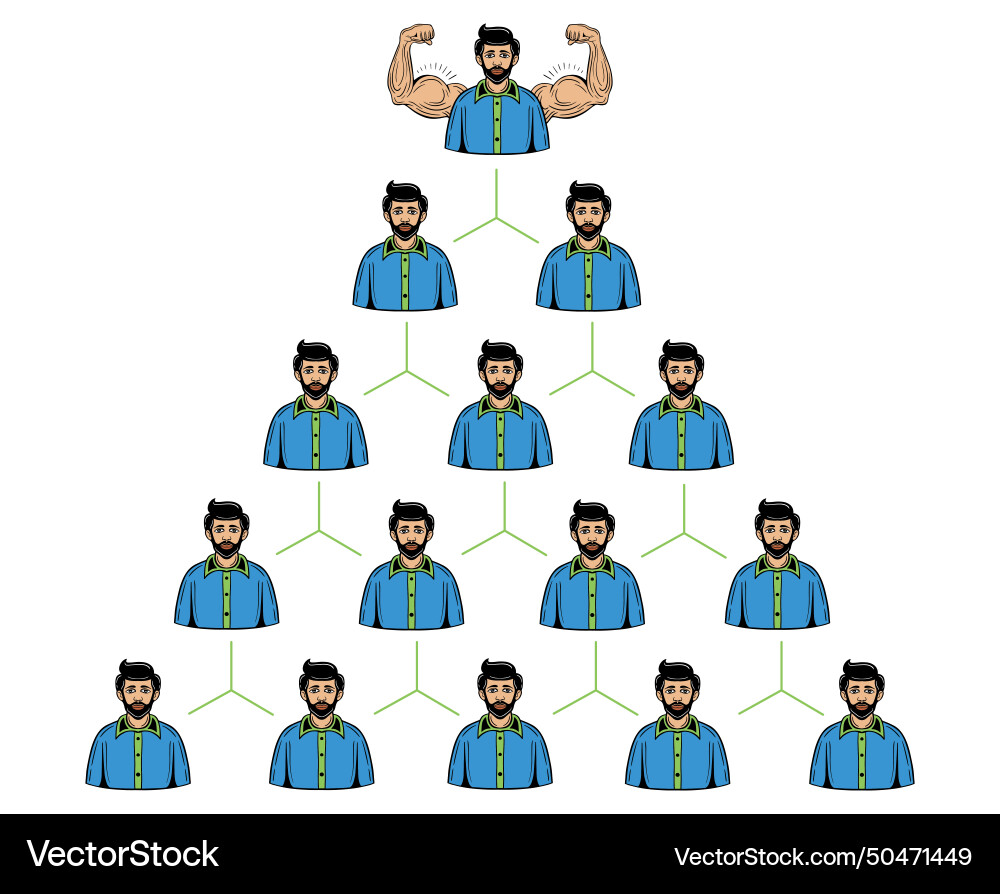Hierarchy structure organization hand Royalty Free Vector