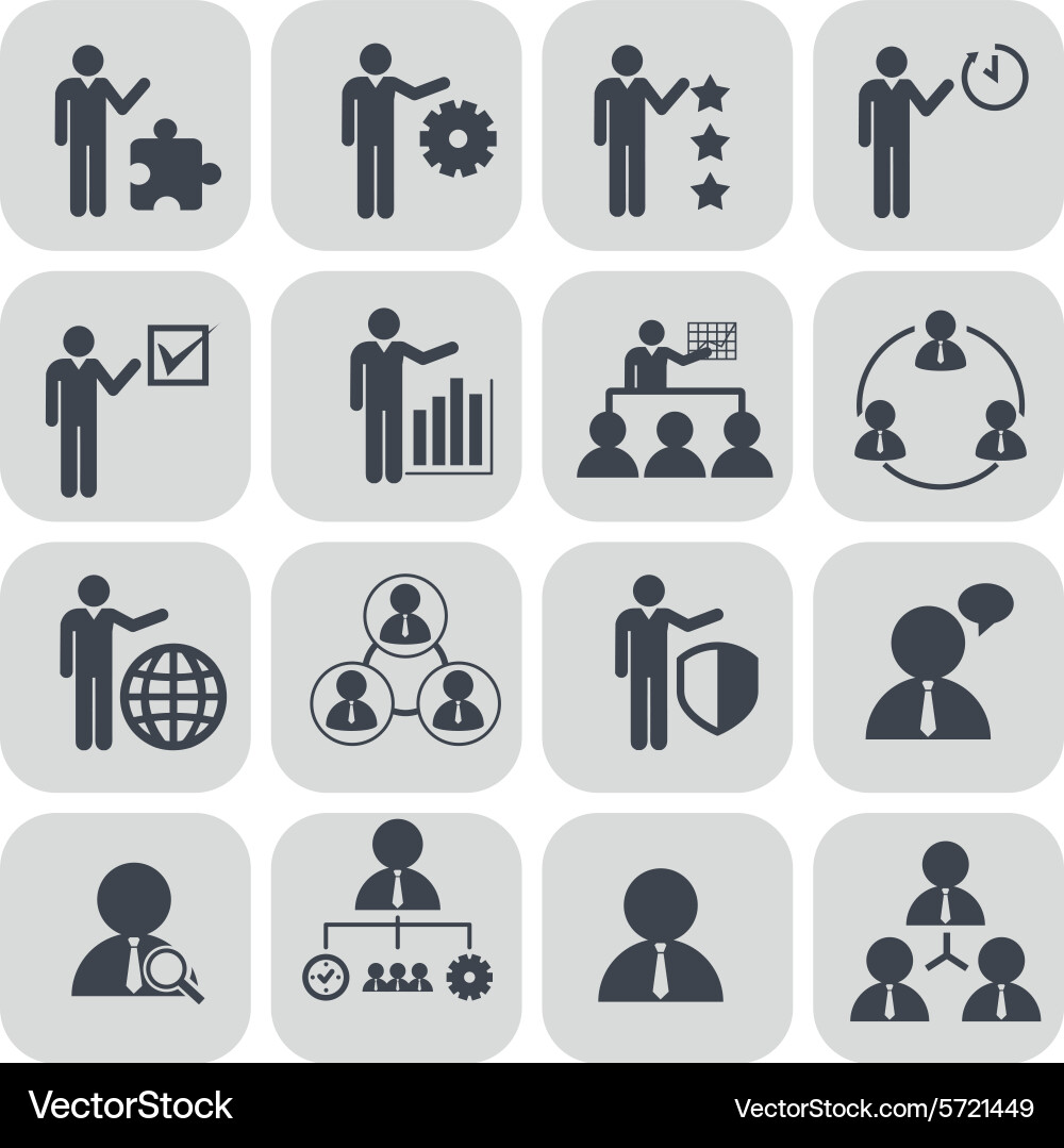 Human resources and management icons set Vector Image