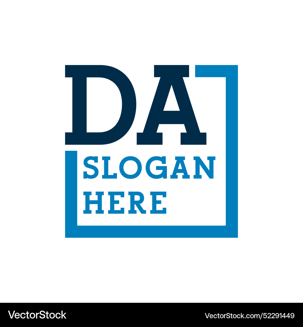 Minimal initials logo letters d and a da initial Vector Image