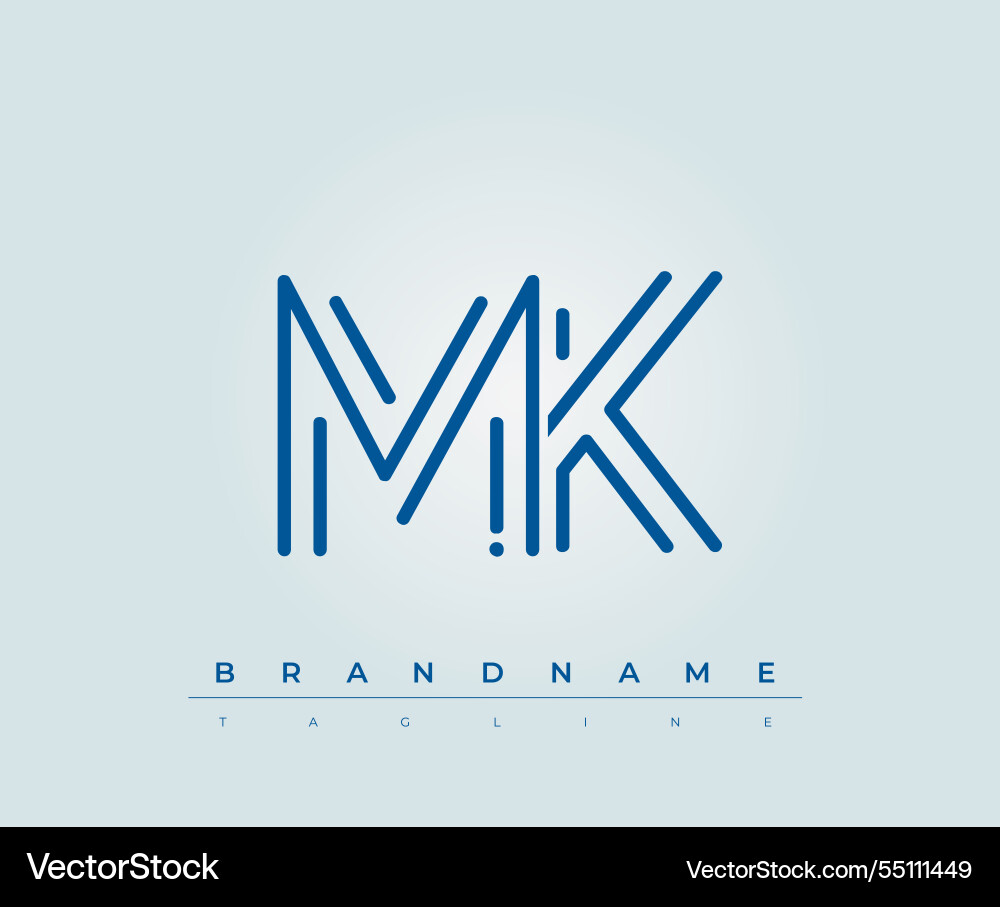 Mk technology letter logo template Royalty Free Vector Image
