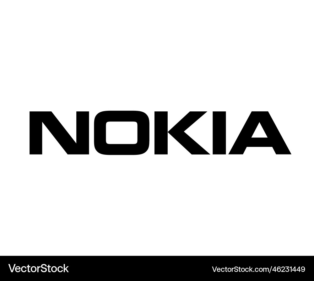 Nokia logo brand phone symbol black design Vector Image