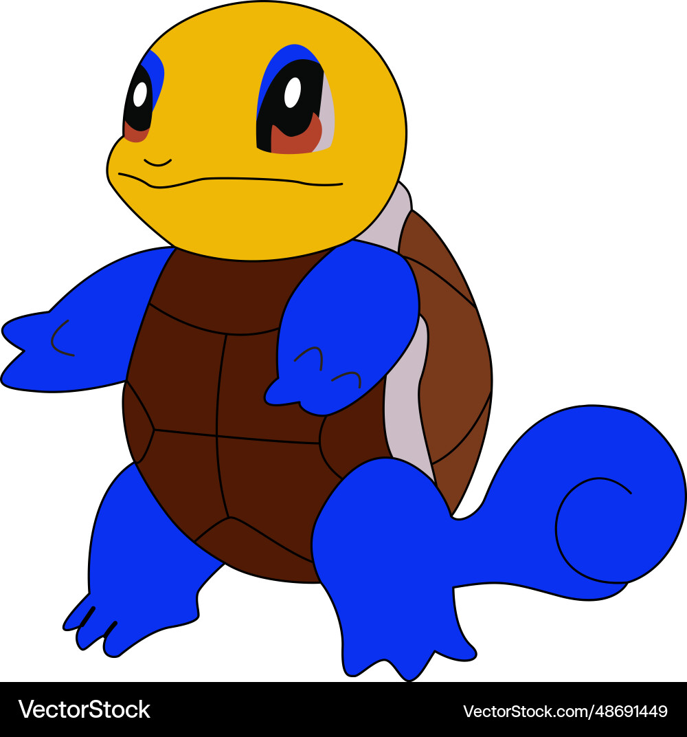 Pokemon colorful tortoise art Royalty Free Vector Image