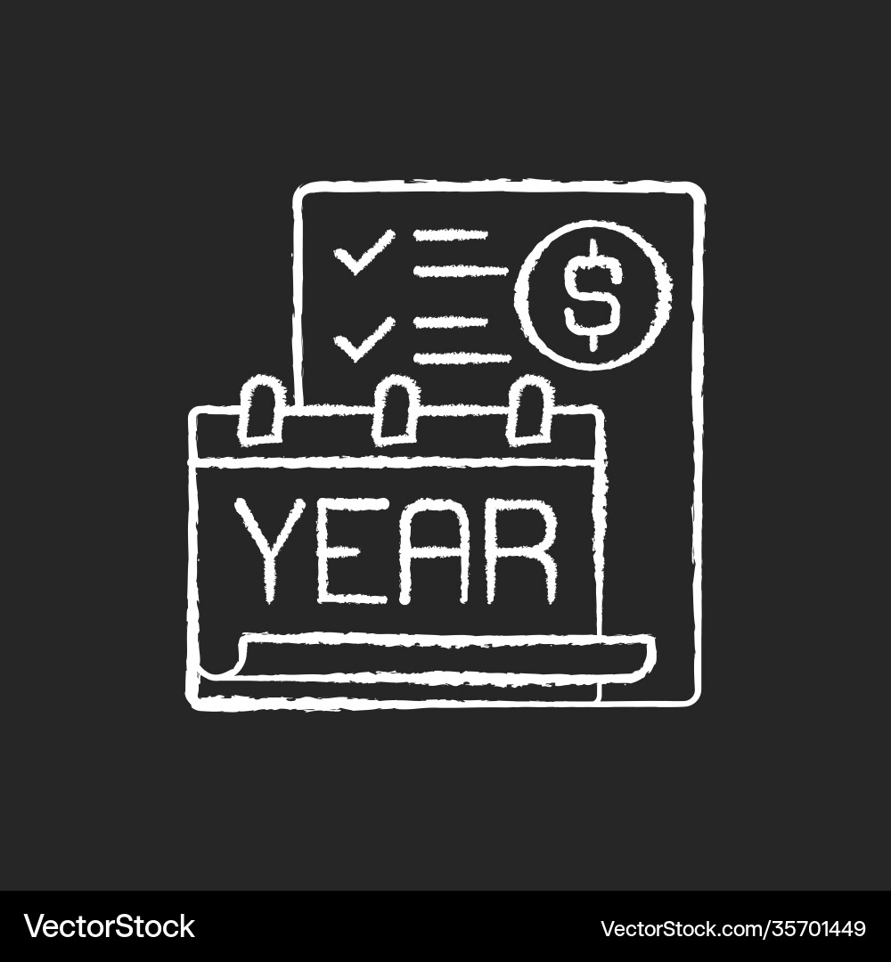 Year end closing procedure chalk white icon Vector Image
