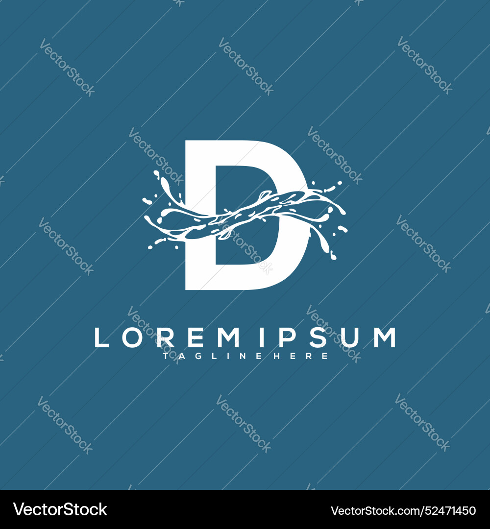 Abstract initial d logo design concept water Vector Image