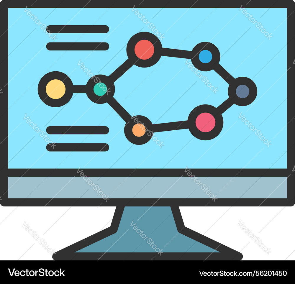 Bioinformatics outline filled icon Royalty Free Vector Image