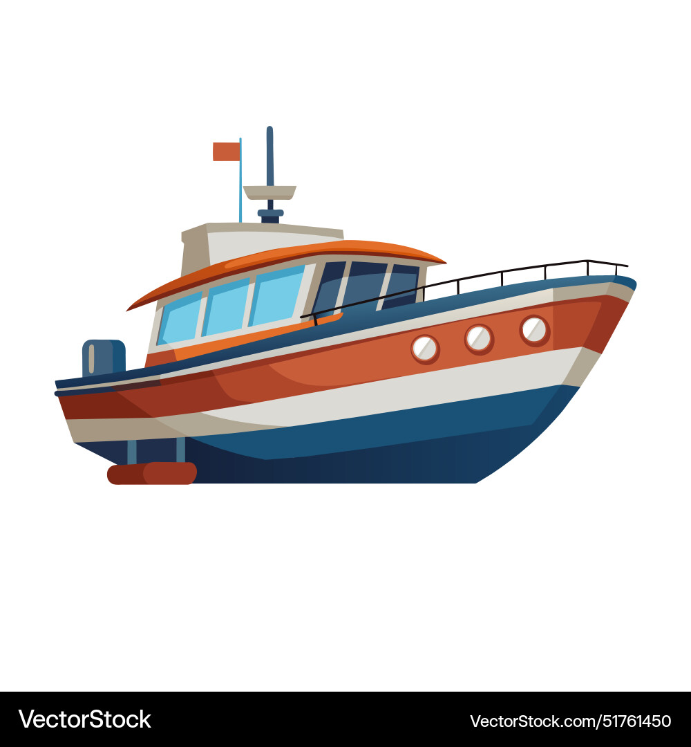 Boat water vehicle transport Royalty Free Vector Image