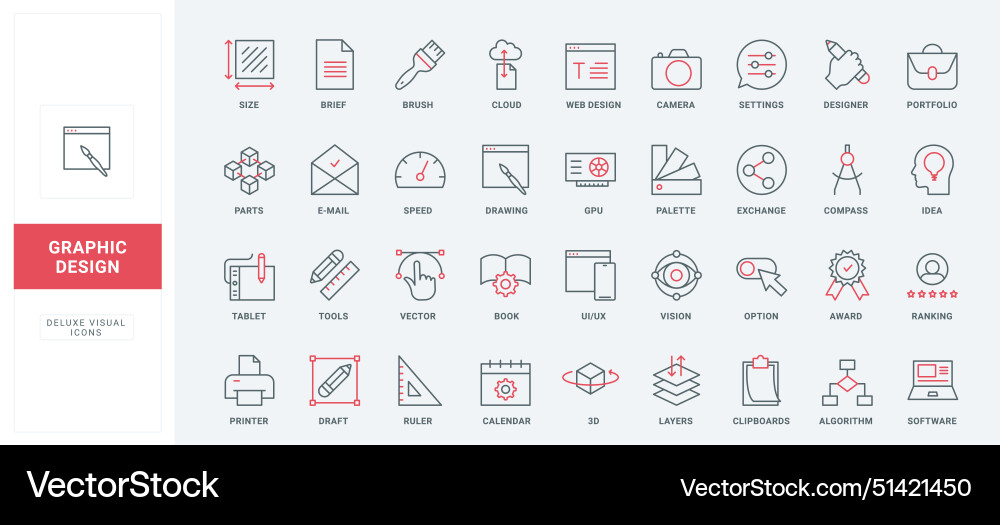 Creative graphic design options and settings Vector Image