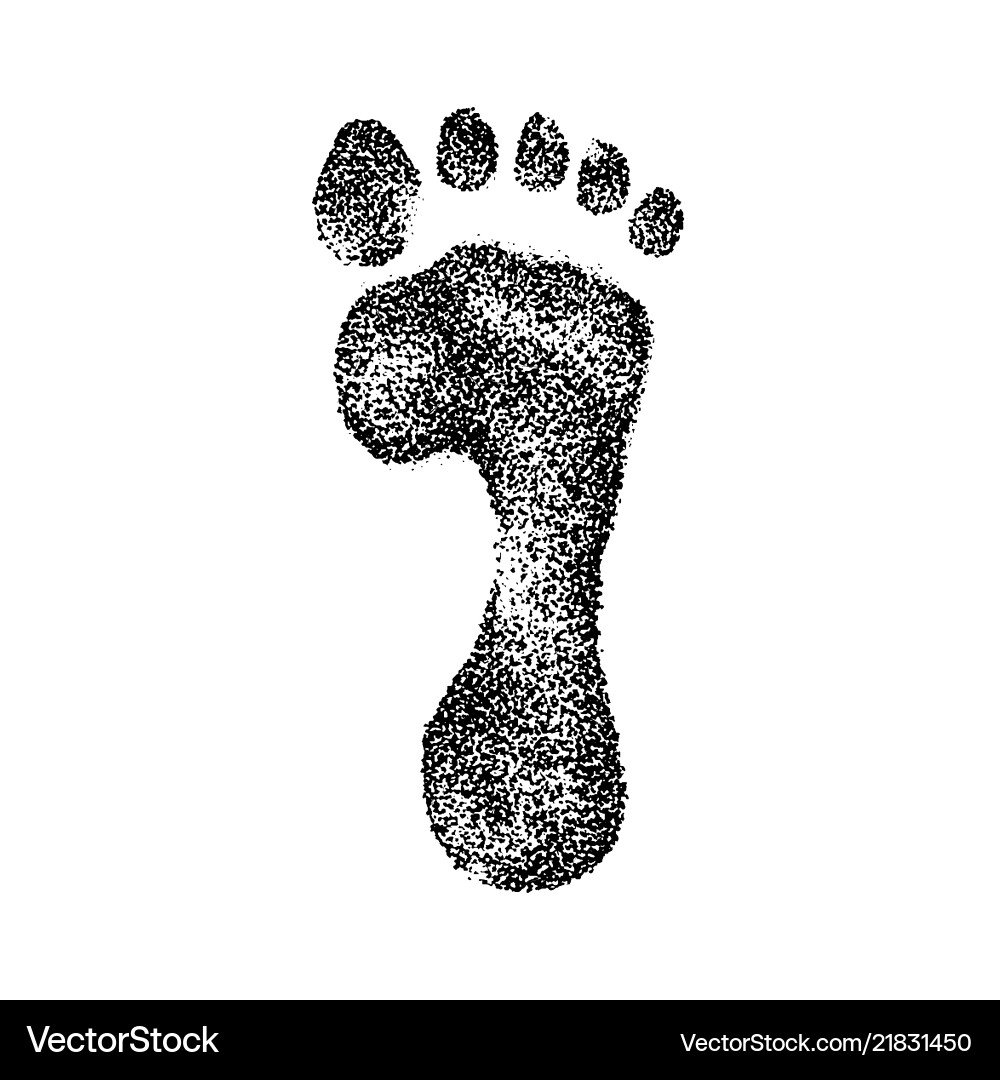 Dotwork human footprint Royalty Free Vector Image