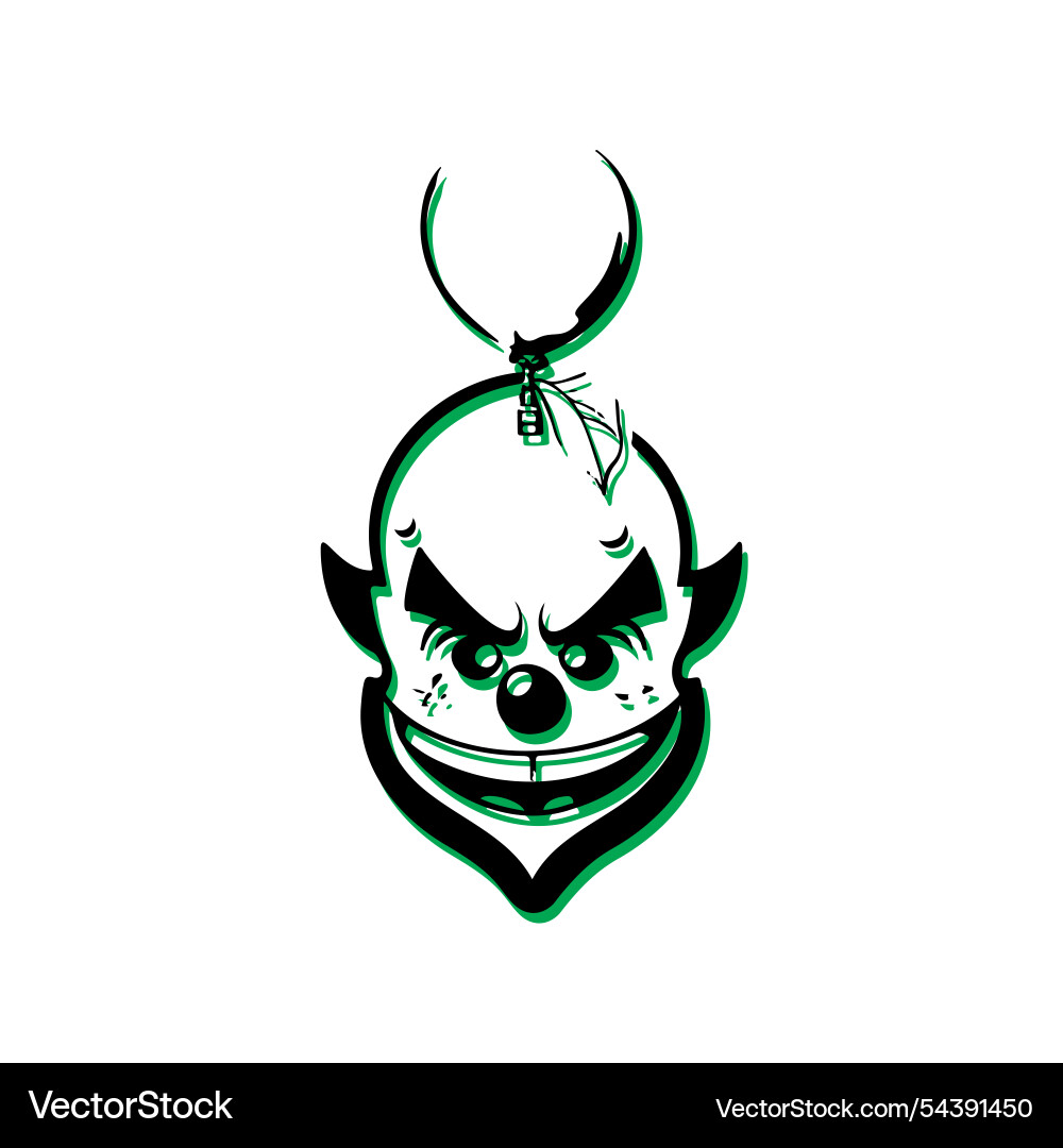 Evil clown face halloween design Royalty Free Vector Image