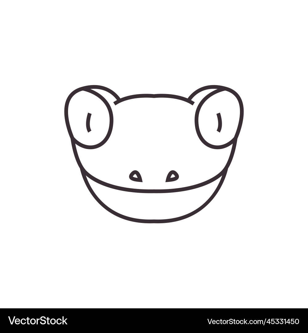 Frog head line icon logo Royalty Free Vector Image