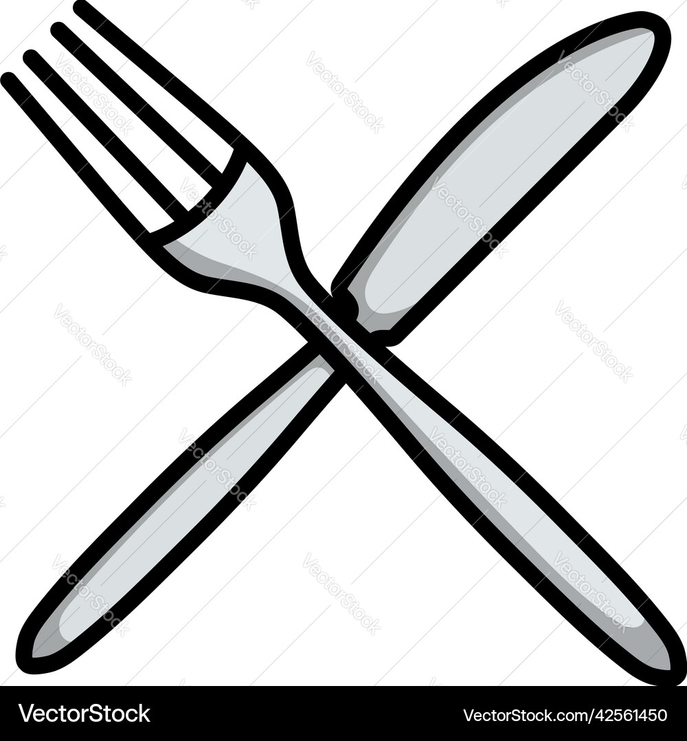 Gabel und Messer Icon Lizenzfreies Vektorbild