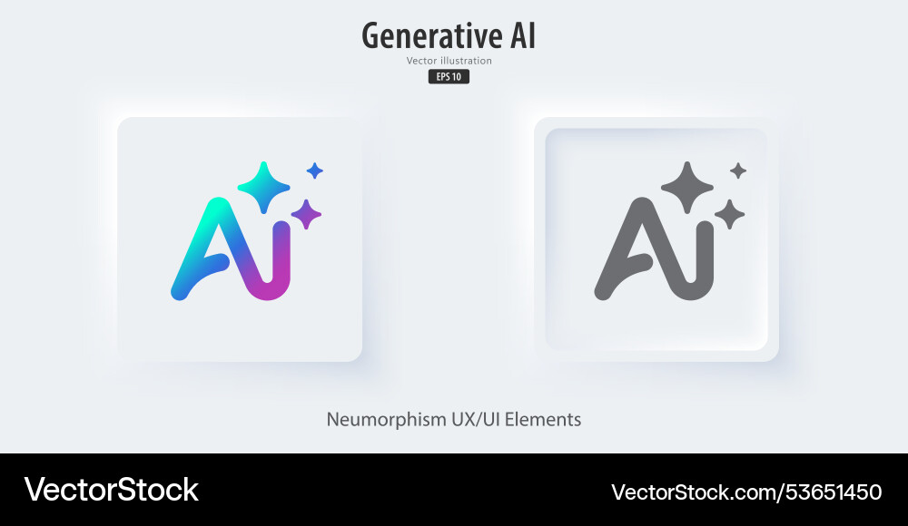 Generate ai icon a set of 3d buttons active Vector Image