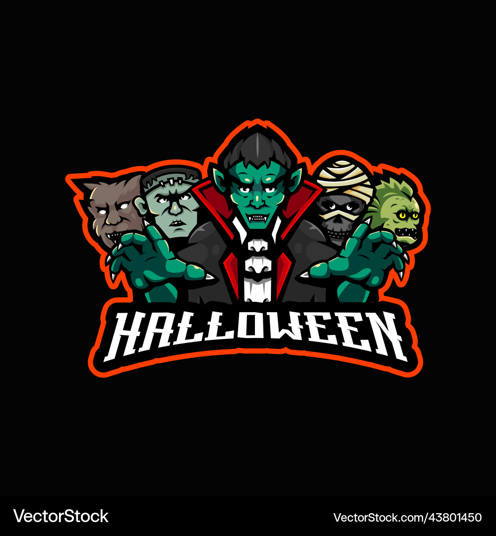 Halloween mascot logo design Royalty Free Vector Image