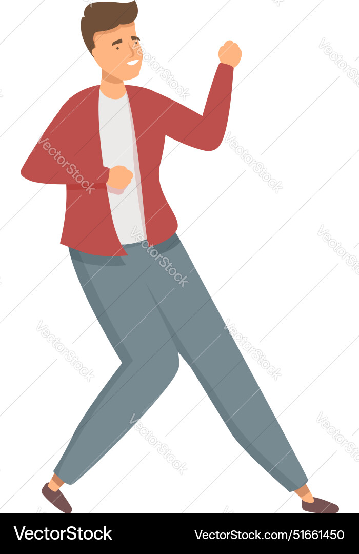 Happy young man dancing and having fun Royalty Free Vector