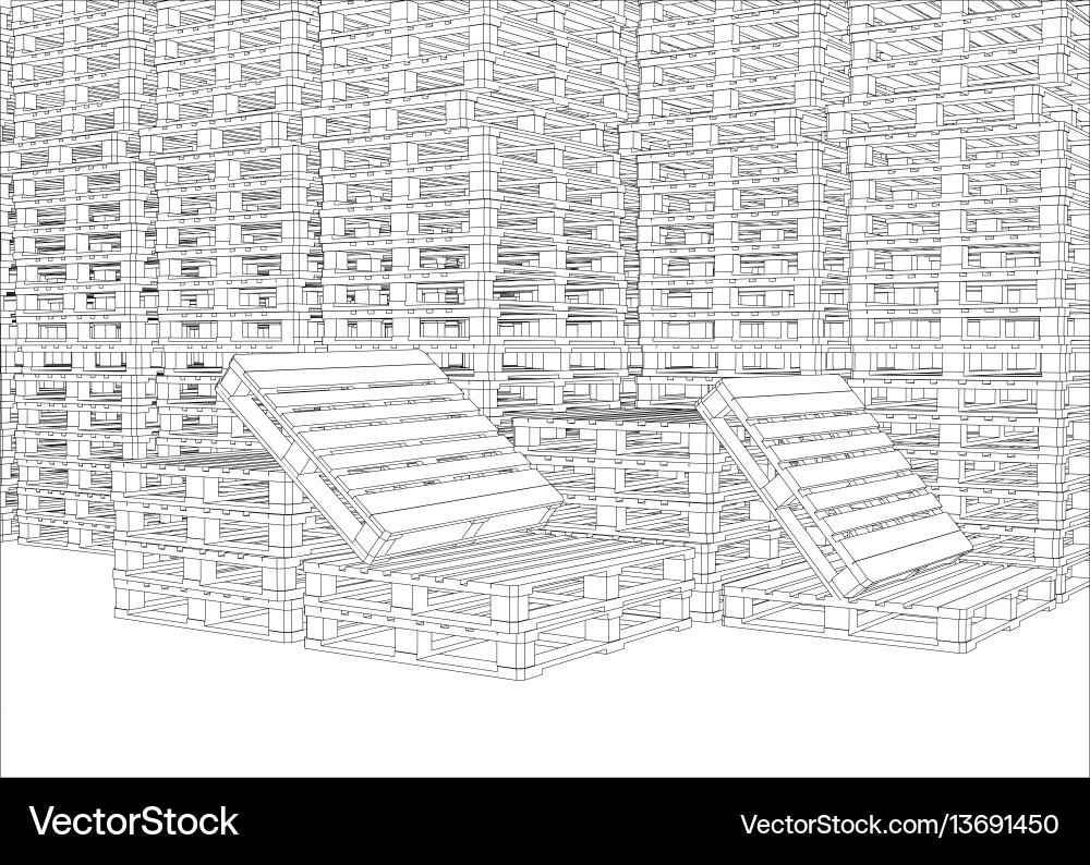 Image of pallets Royalty Free Vector Image - VectorStock