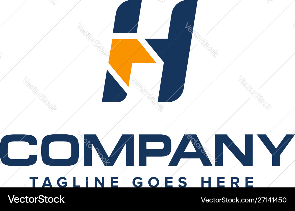 Letter h and arrow logo design abstract Royalty Free Vector